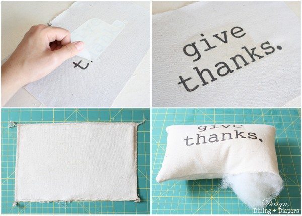 Give Thanks Drop Cloth Pillow - Taryn Whiteaker Designs