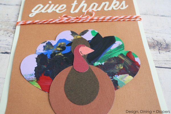 Cute Turkey Cards Using Kid's Artwork - Taryn Whiteaker Designs