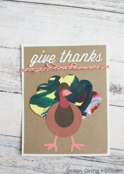 Cute Turkey Cards Using Kid's Artwork - Taryn Whiteaker Designs
