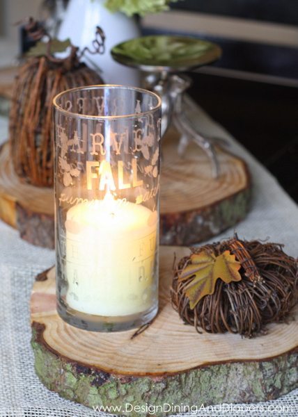 Etched Glass Candle Holder For Fall - Taryn Whiteaker Designs