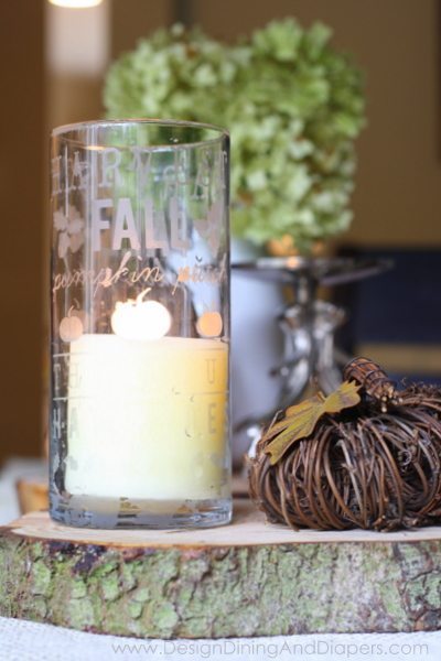 Etched Glass Candle Holder For Fall - Taryn Whiteaker Designs