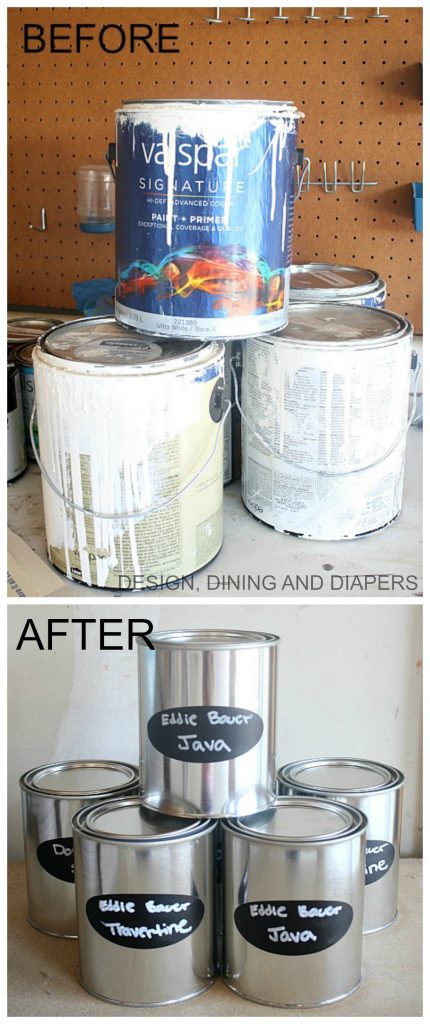 Organizing Paint Cans - Taryn Whiteaker Designs
