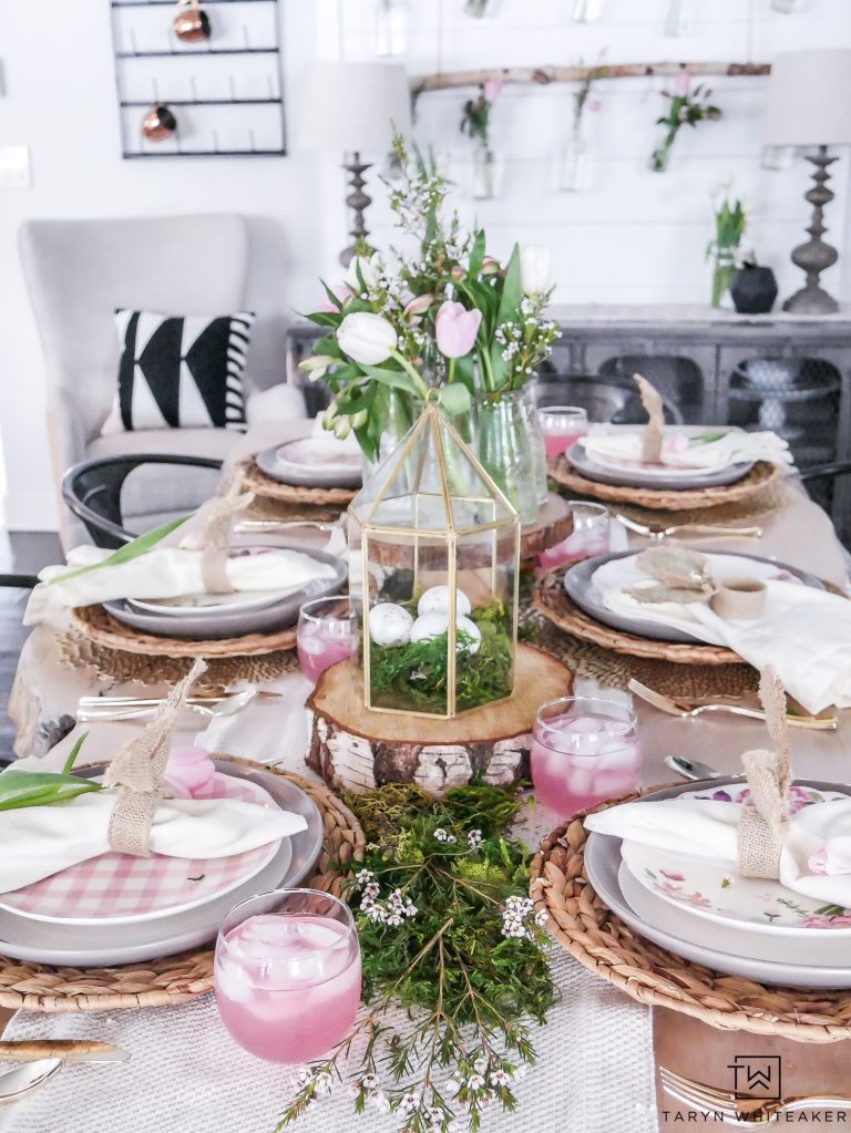 Pink and Green Easter Table - Taryn Whiteaker Designs