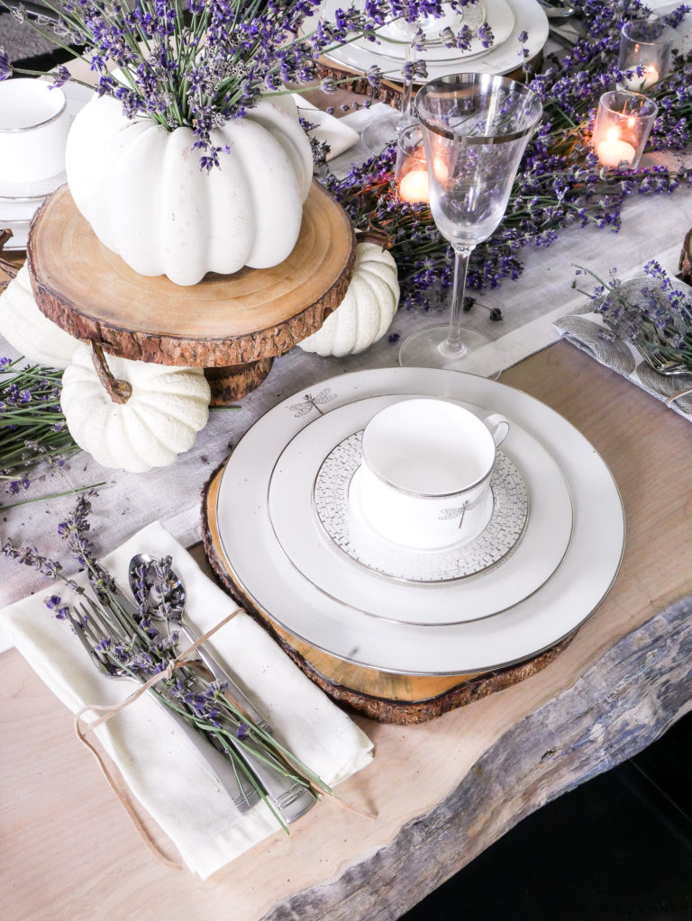 Fresh Lavender Fall Tablescape - Taryn Whiteaker Designs