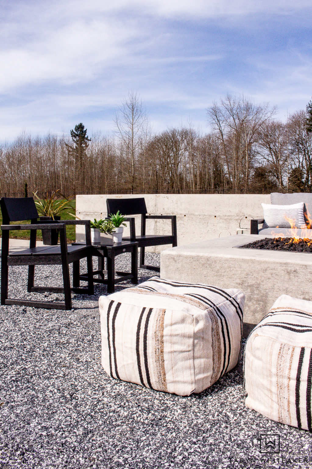 Modern Outdoor Fire Pit Seating Area - Taryn Whiteaker Designs