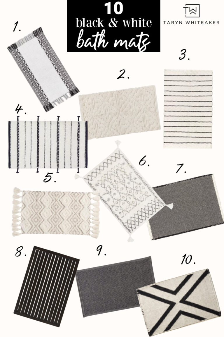 Black and White Bath Mats - Taryn Whiteaker Designs