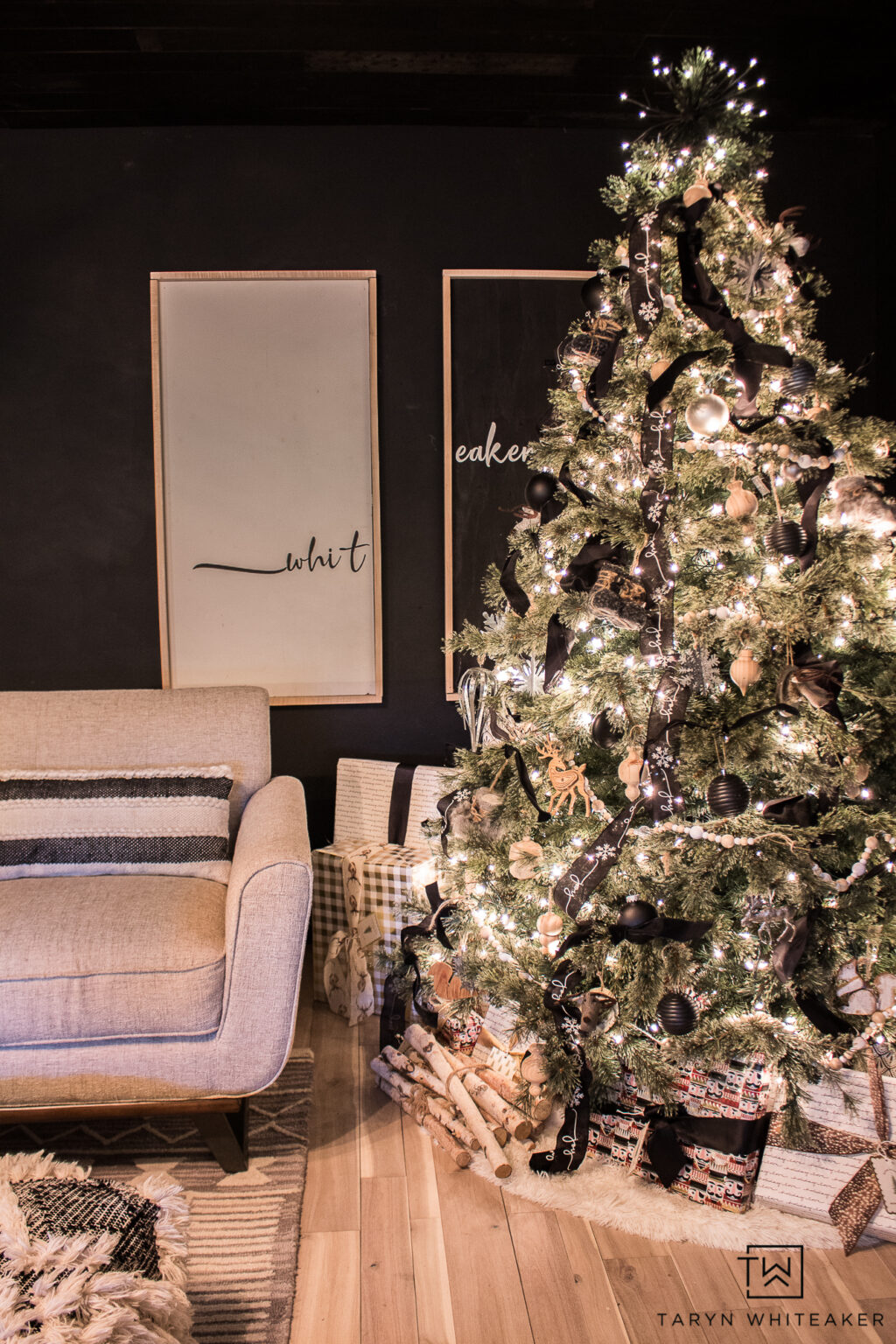 Moody Christmas Tree Decor - Taryn Whiteaker Designs