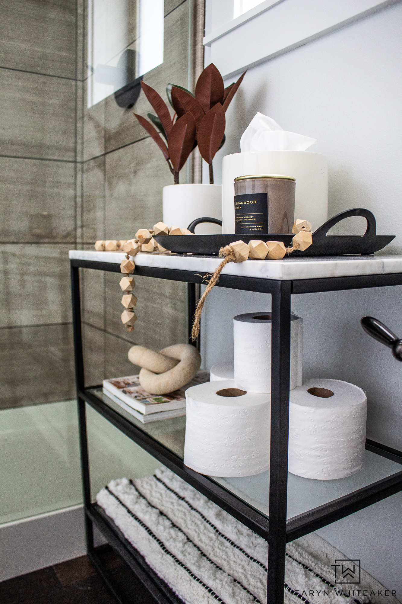 Rustic Modern Powder Room Refresh - Taryn Whiteaker Designs