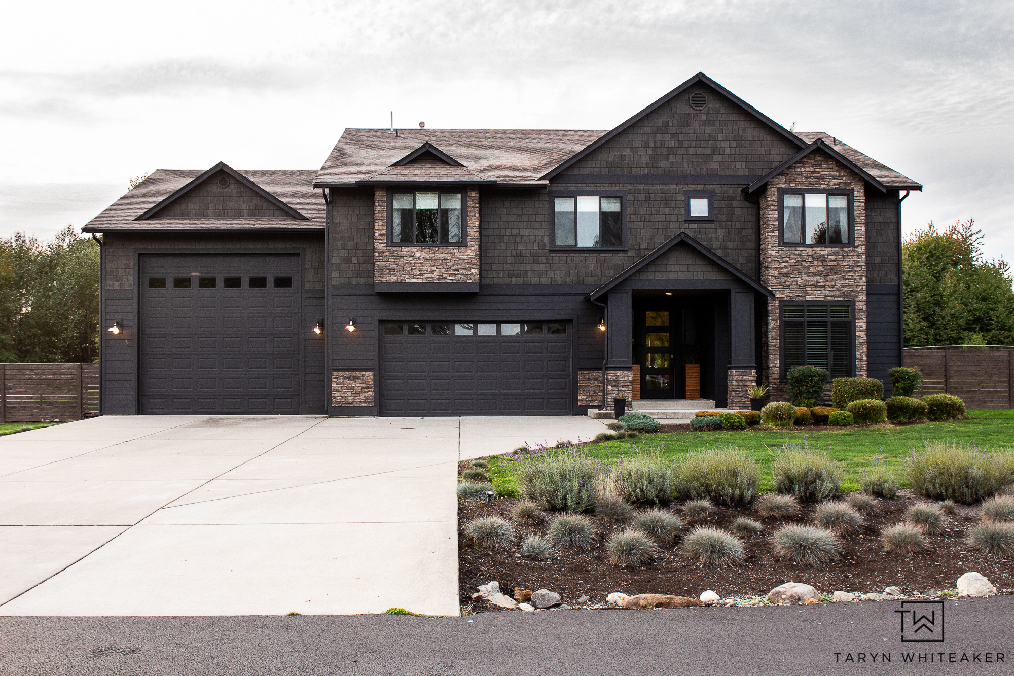 Dark Home Exterior Makeover - Taryn Whiteaker Designs