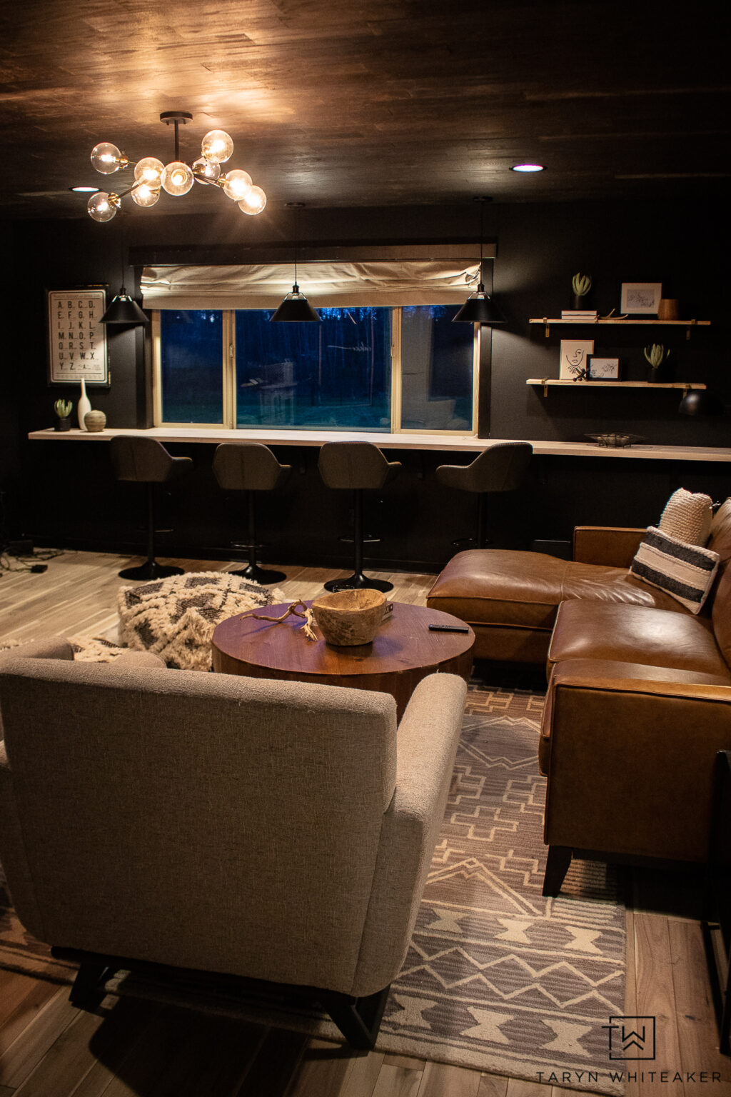 DARK TV ROOM - Taryn Whiteaker Designs