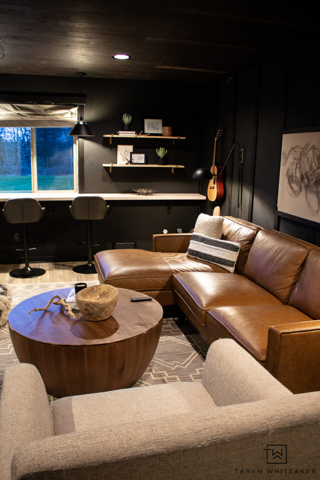 DARK TV ROOM - Taryn Whiteaker Designs