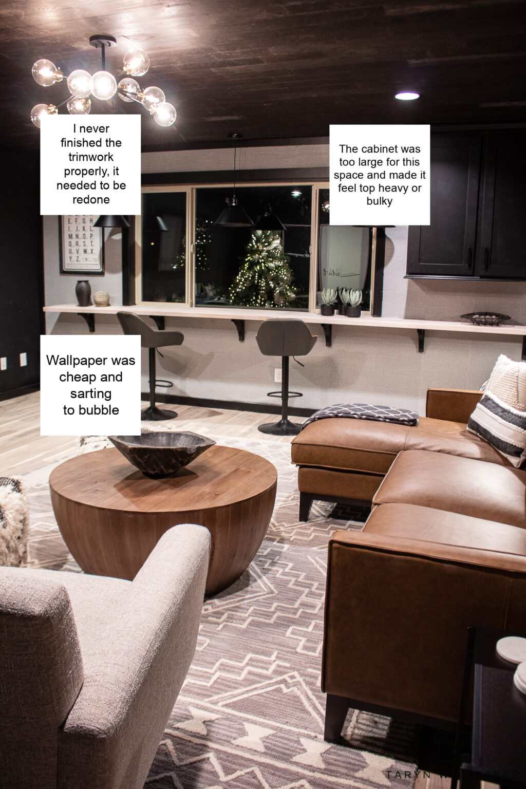 DARK TV ROOM - Taryn Whiteaker Designs