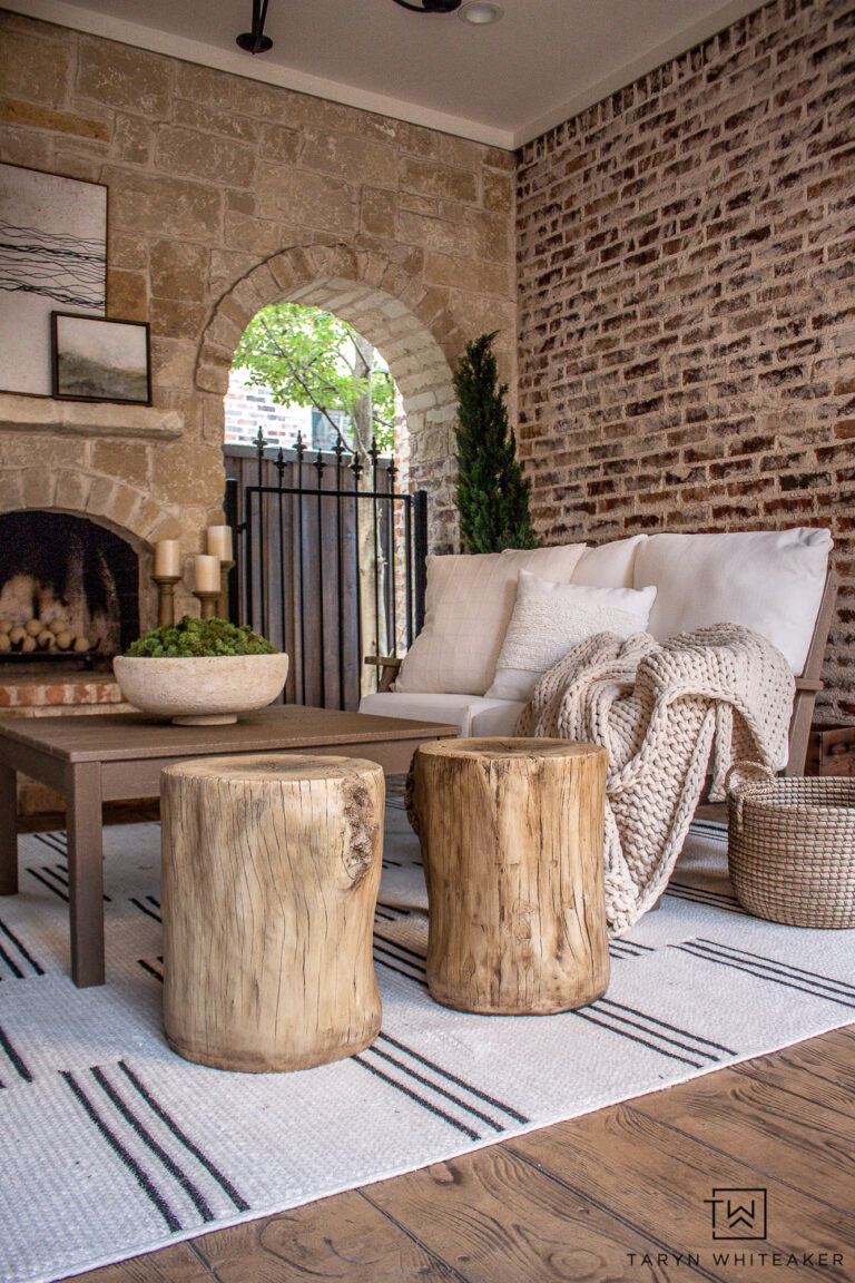 Modern European Outdoor Fireplace Seating Area - Taryn Whiteaker Designs