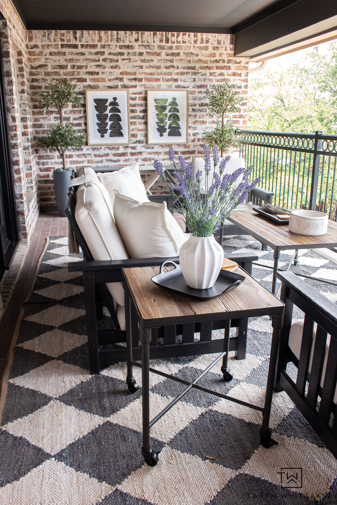 Modern French Country Balcony Makeover - Taryn Whiteaker Designs