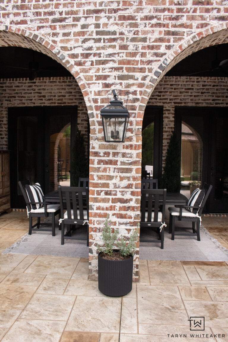 Brick Outdoor Dining Space Refresh - Taryn Whiteaker Designs