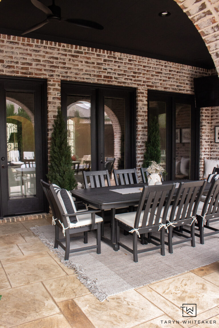 Brick Outdoor Dining Space Refresh - Taryn Whiteaker Designs