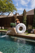 Black & White Backyard Pool Accessories - Taryn Whiteaker Designs