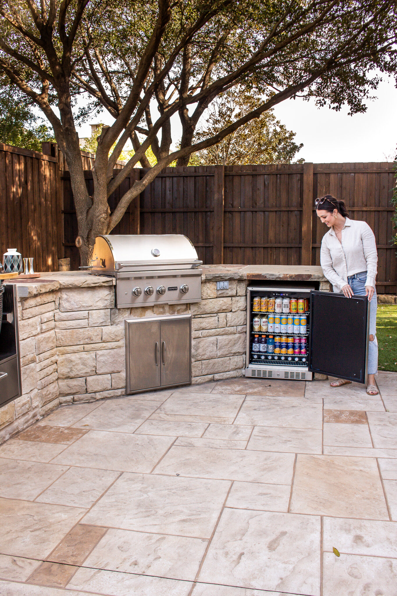 Stone Outdoor Kitchen Design - Taryn Whiteaker Designs