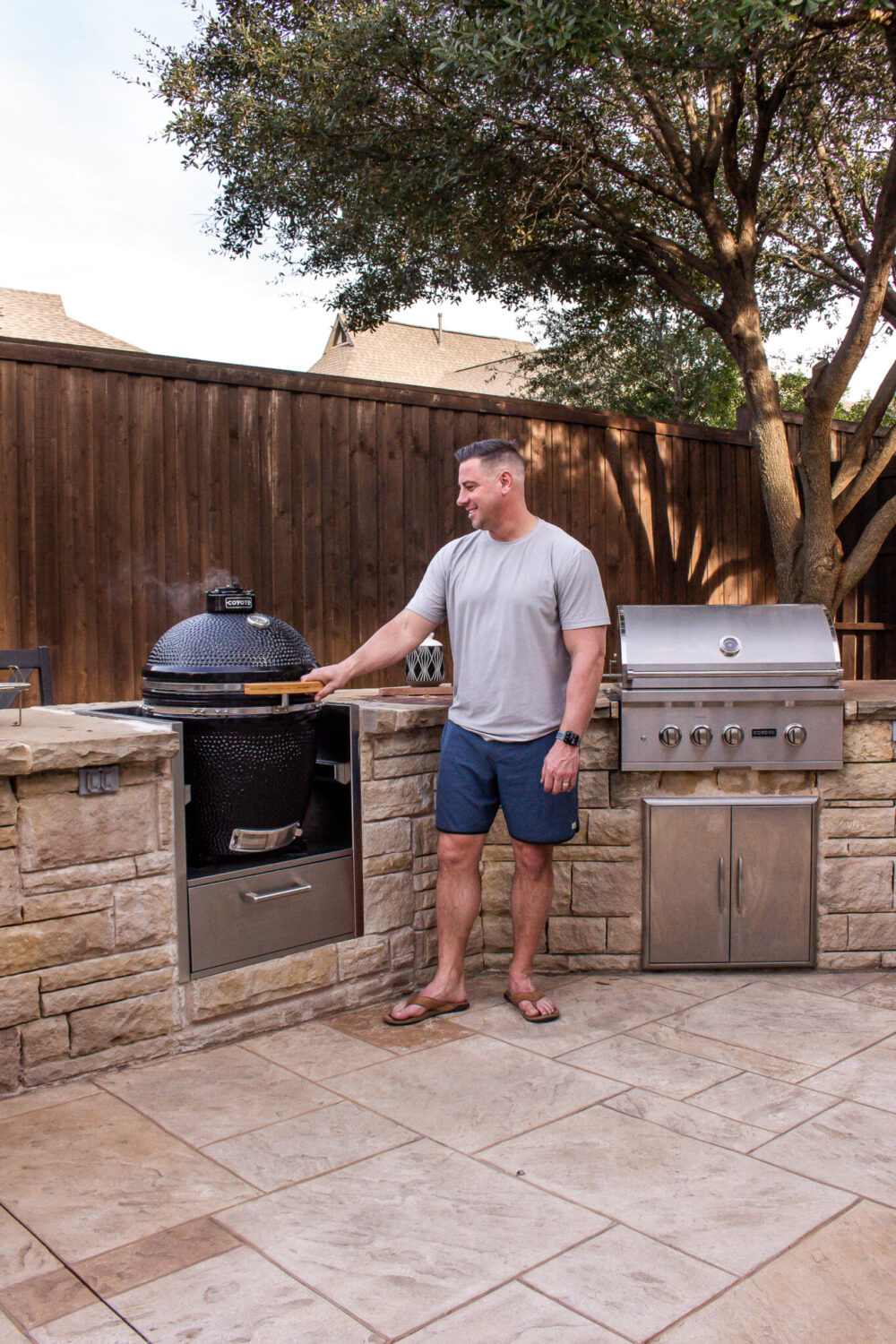 Stone Outdoor Kitchen Design - Taryn Whiteaker Designs