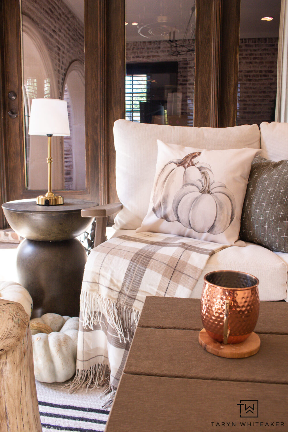 Neutral Fall Outdoor Decor - Taryn Whiteaker Designs