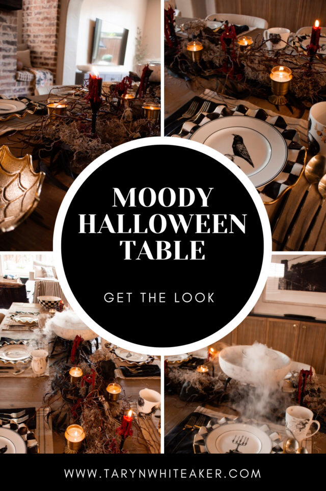 Moody Modern Halloween Table Decor - Taryn Whiteaker Designs